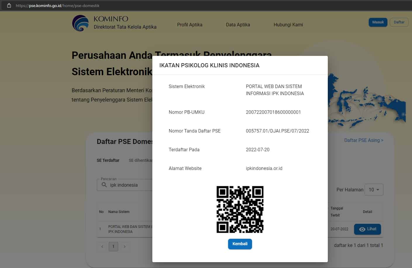IPK Indonesia Terdaftar sebagai Penyelenggara Sistem Elektronik ( PSE ... IPK Indonesia Terdaftar sebagai Penyelenggara Sistem Elektronik ( PSE ...